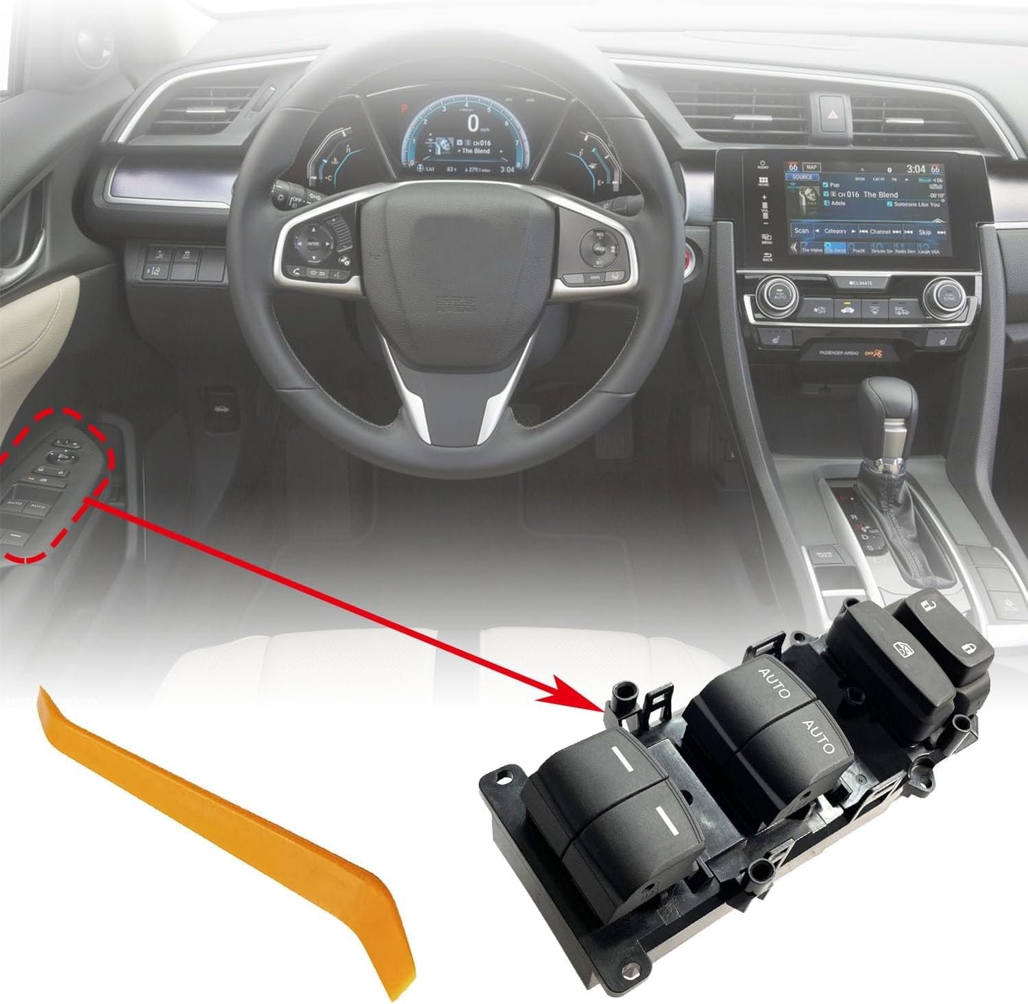 PAANJO Power Window Switch Button For Honda Civic (2020-2021) New Model ...